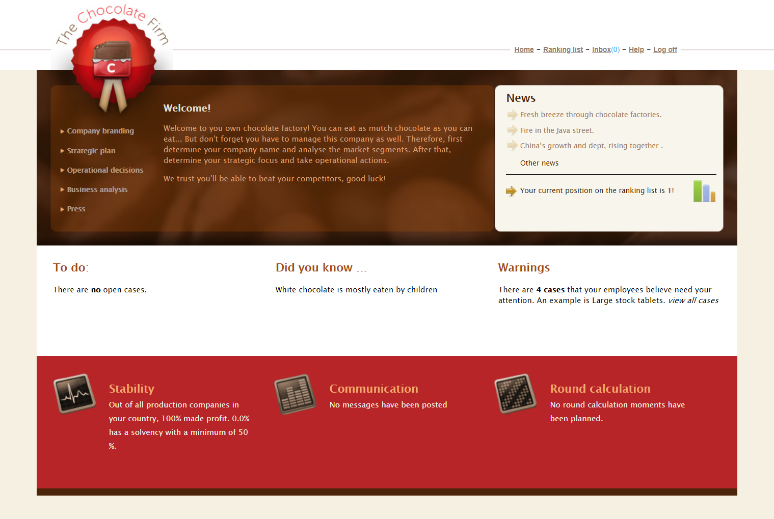 Chocolate Firm - Management Accounting Simulation | Edumundo