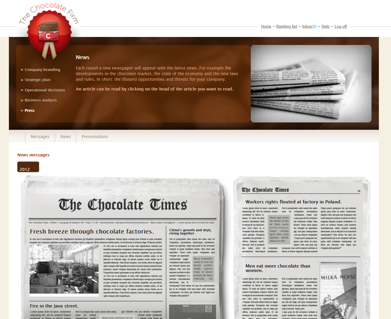 Chocolate Firm - Management Accounting Simulation | Edumundo