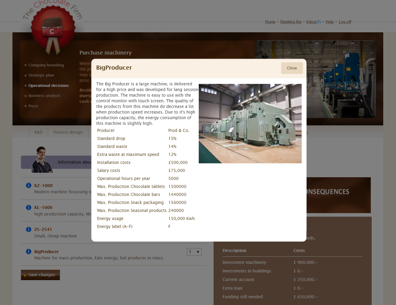 Chocolate Firm - Management Accounting Simulation | Edumundo