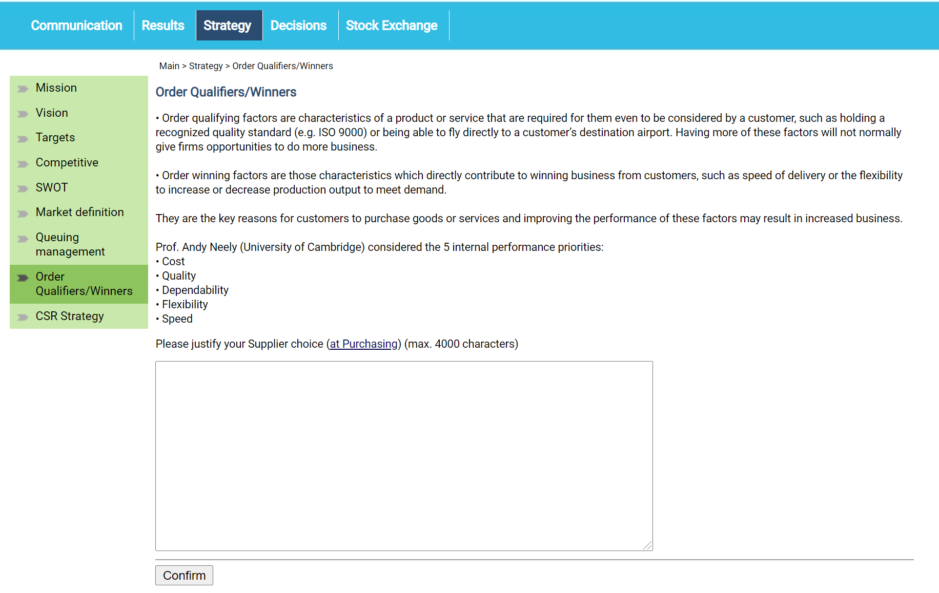 Operations Management Simulation